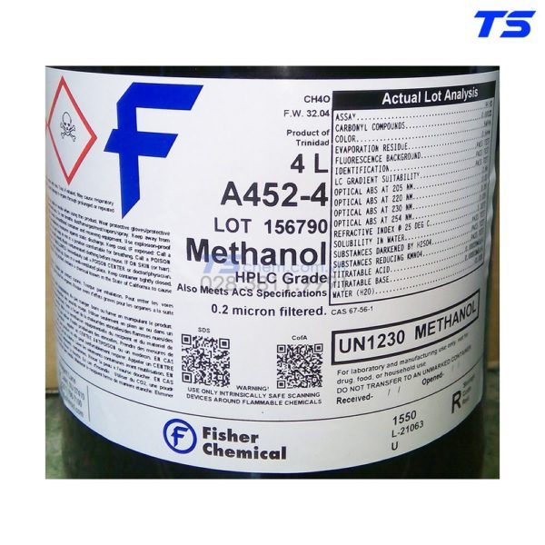 Bán Hóa chất Methanol HPLC Grade 4 Lít - A452-4 - Fisher giá rẻ ở hcm