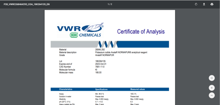 COA là gì? Hương dẫn cách lấy COA cụ thể của từng hãng hoá chất